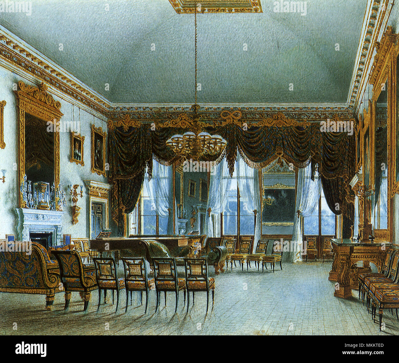 Golden Mansion Room Stock Photo - Alamy