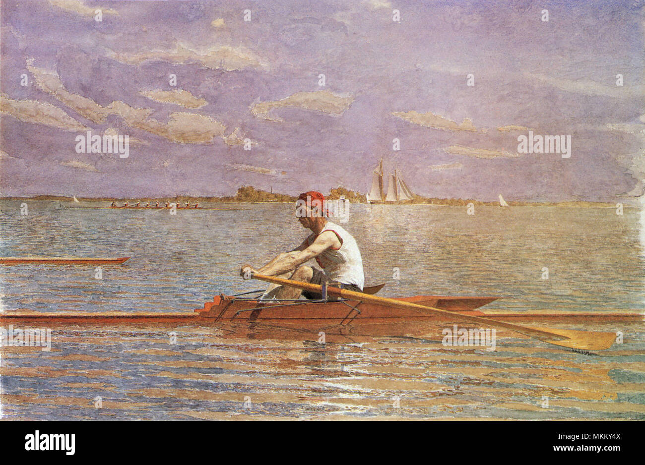 Man Rowing a Scull Stock Photo - Alamy