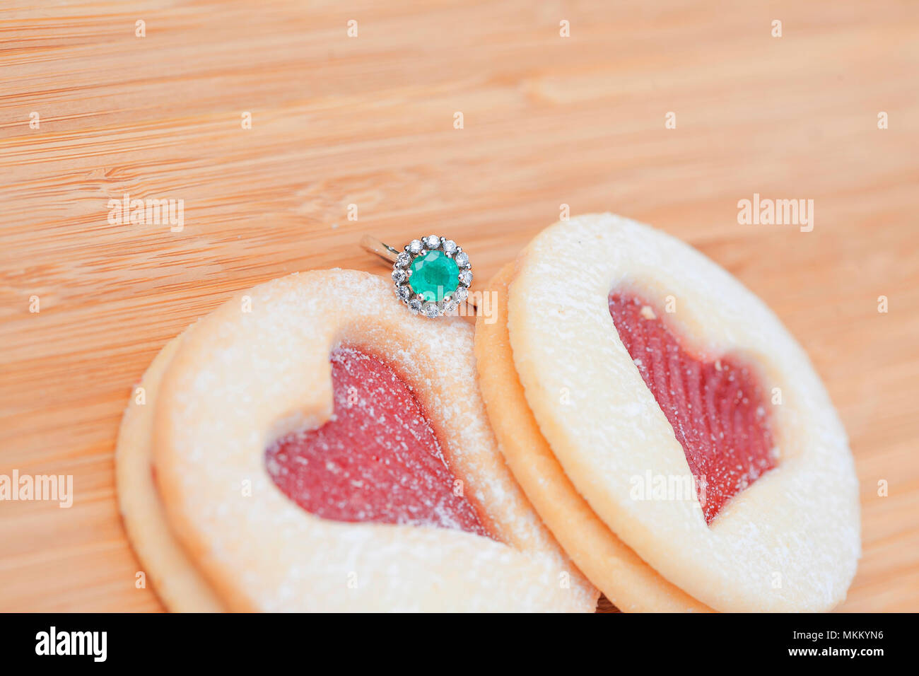 Luxury diamond ring with sweet background Stock Photo - Alamy
