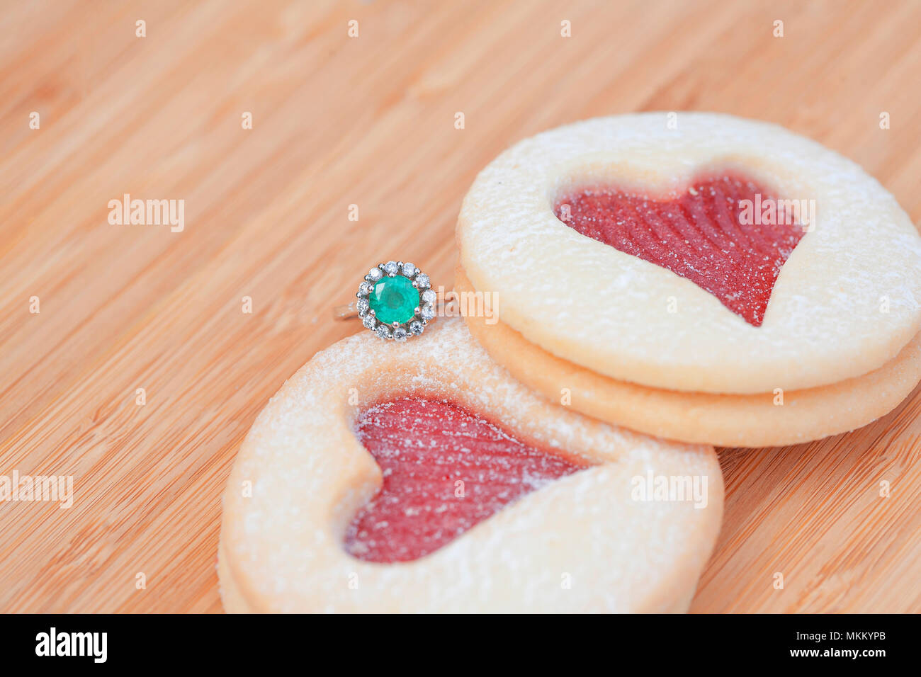 Luxury diamond ring with sweet background Stock Photo - Alamy