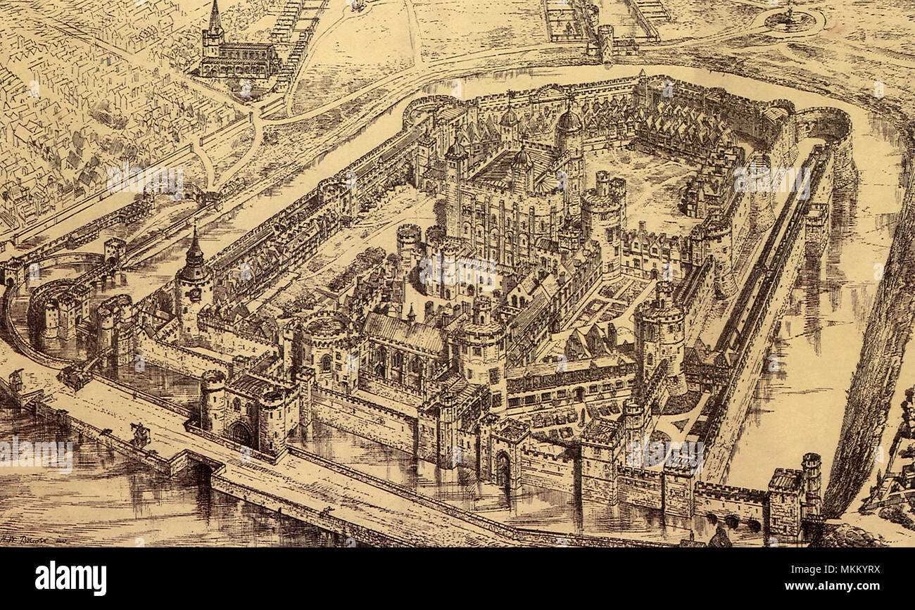 Tower of london illustration medieval hi-res stock photography and ...