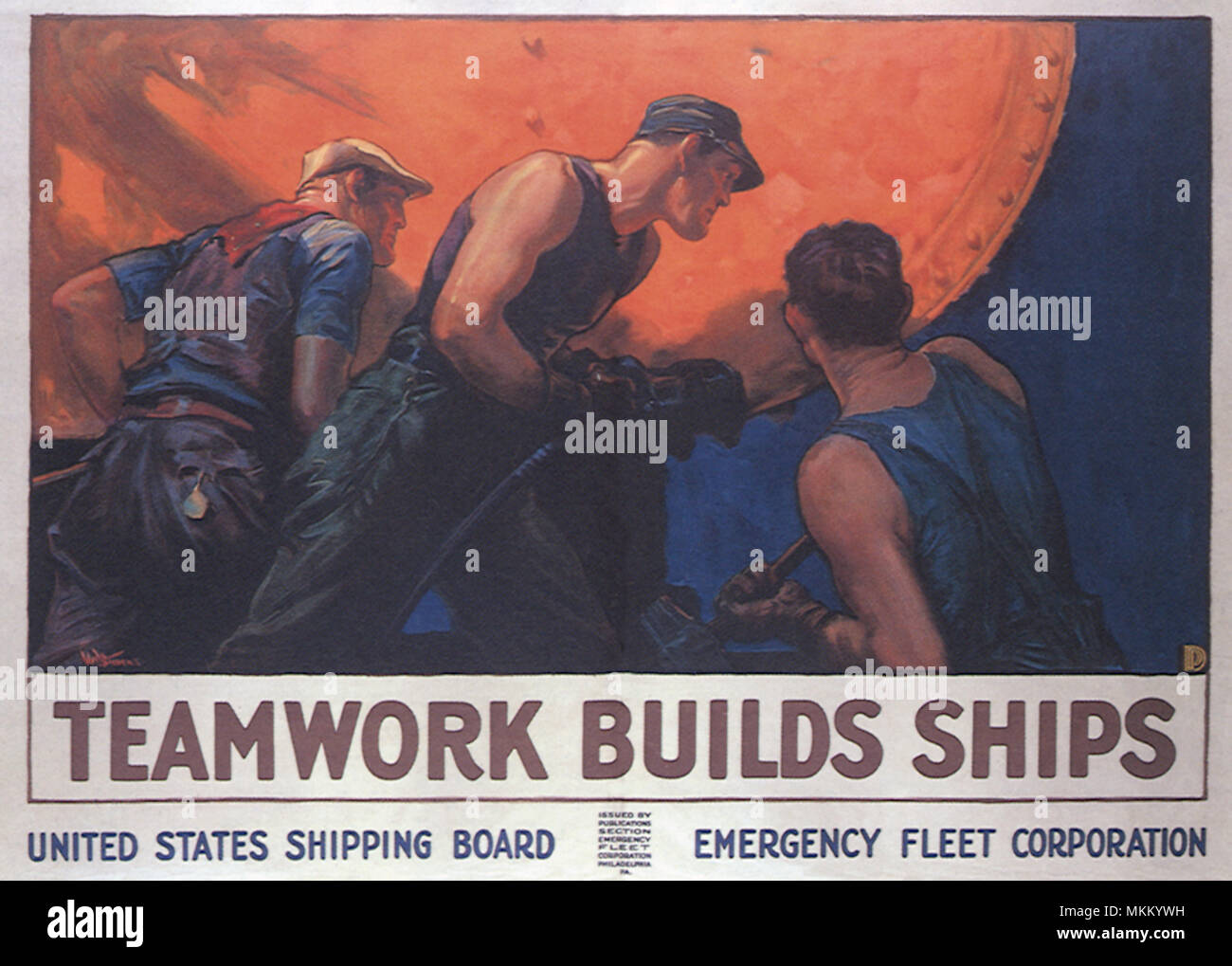 Three Ship Workers Stock Photo - Alamy