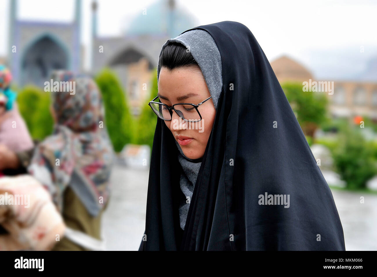 Dress code in Iran. Woman wearing chador. © Antonio Ciufo Stock Photo ...