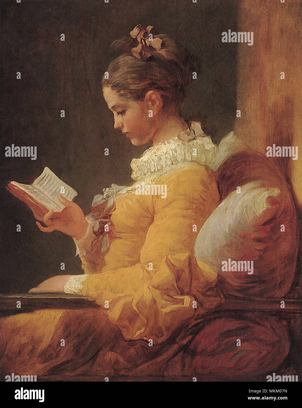 A Young Girl Reading Stock Photo - Alamy