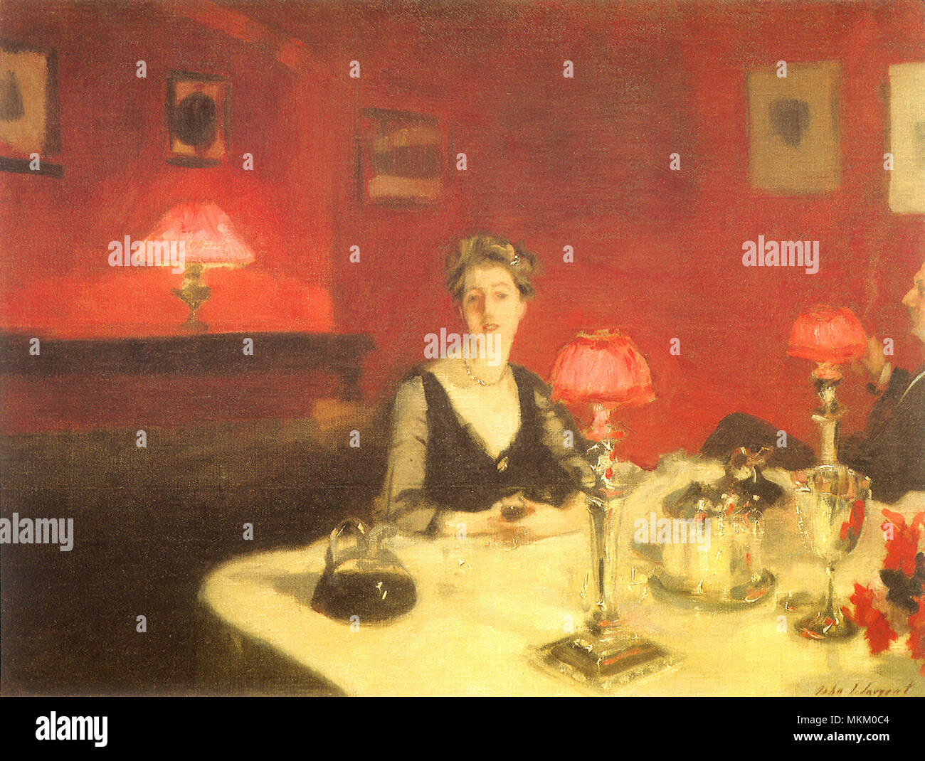 The Dinner Table at Night Stock Photo - Alamy