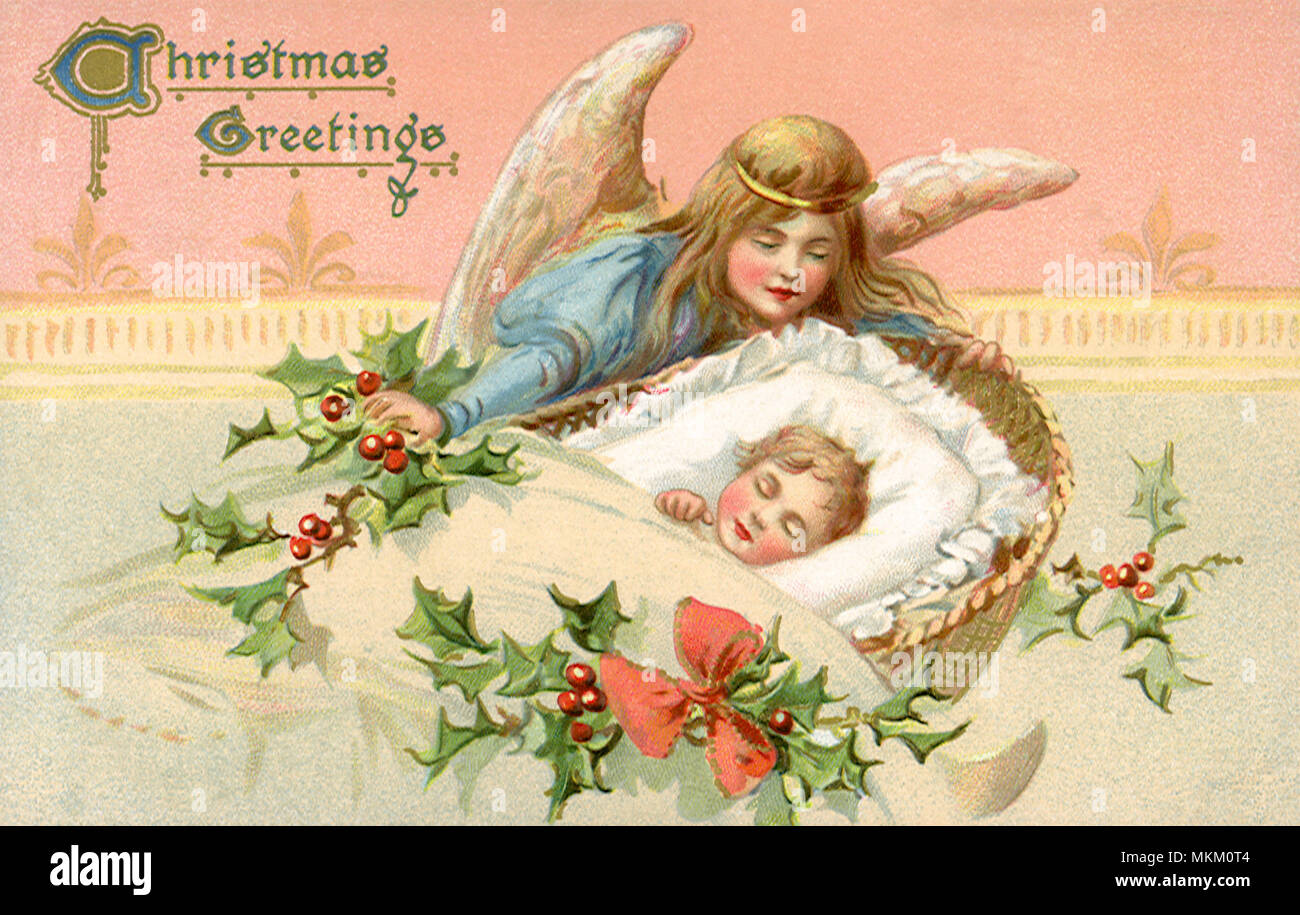 Angel over Child Asleep Stock Photo - Alamy