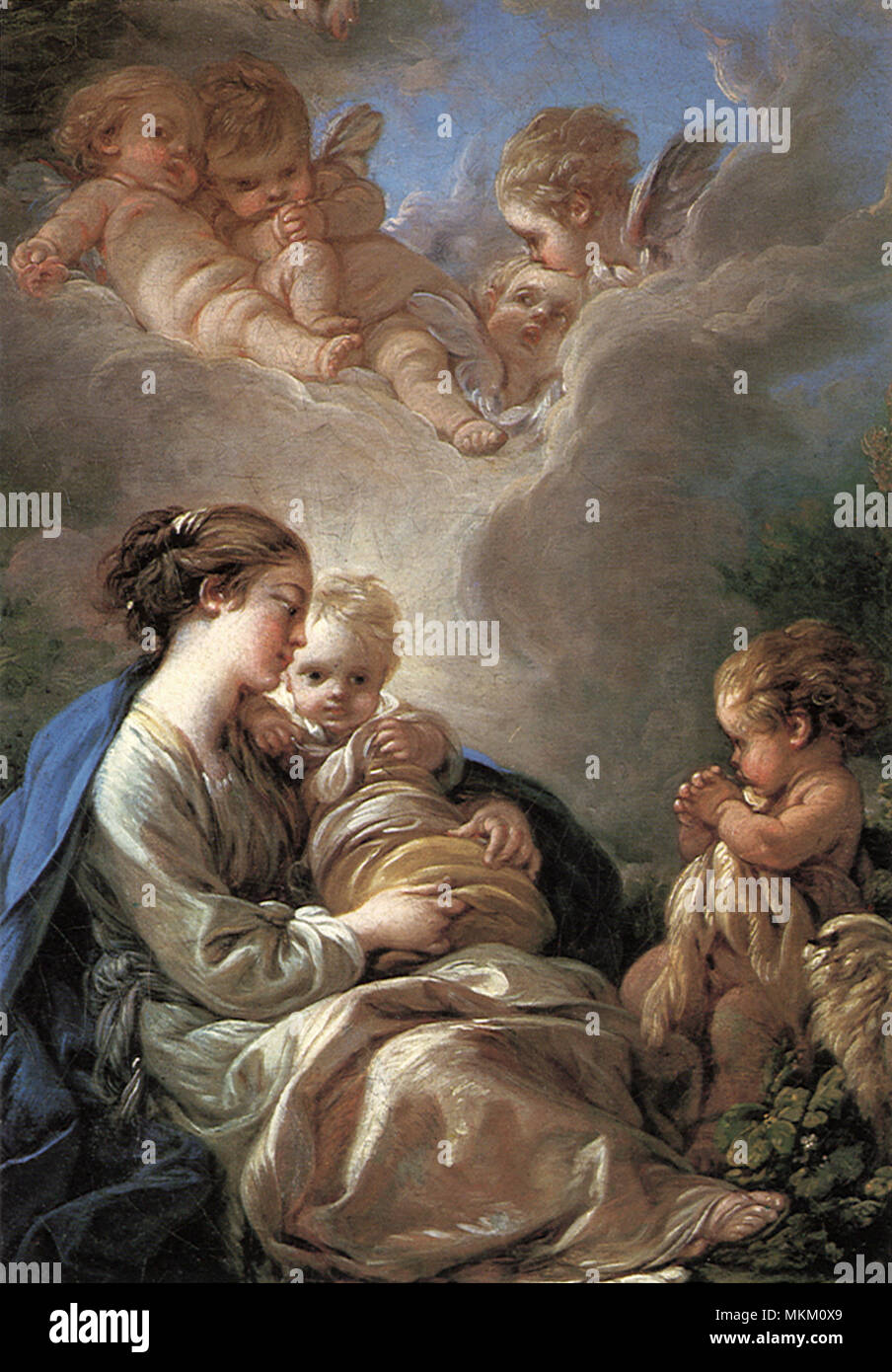 Virgin and child with saint john the baptist hi-res stock photography ...