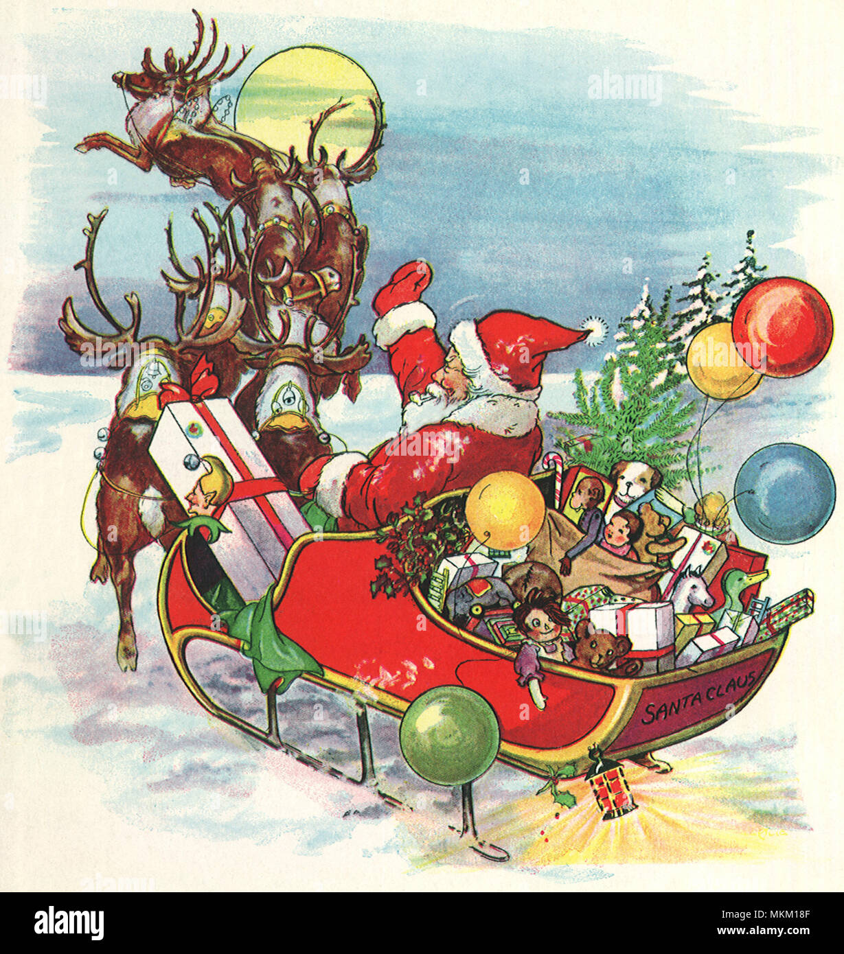 Santa Taking Flight Stock Photo - Alamy