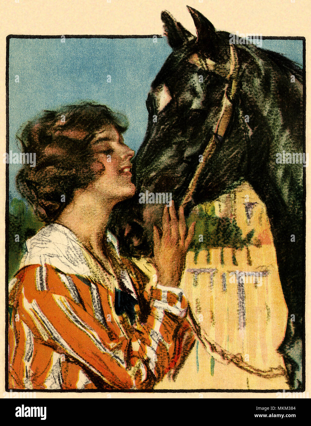 Girl Nuzzles Horse Stock Photo - Alamy