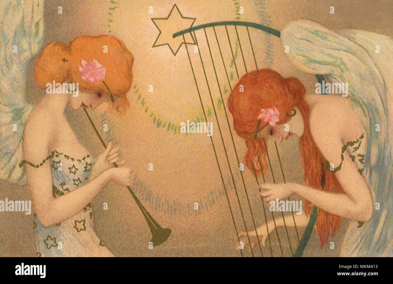 Female Angel Musicians Stock Photo - Alamy