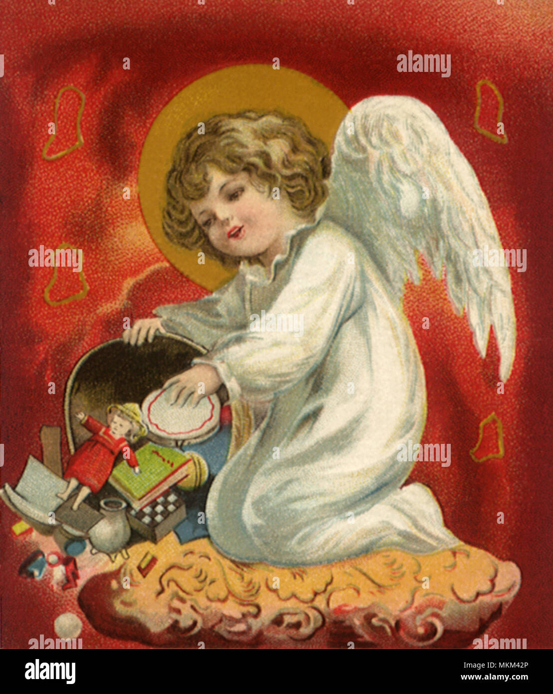 Angel with Toys Stock Photo - Alamy
