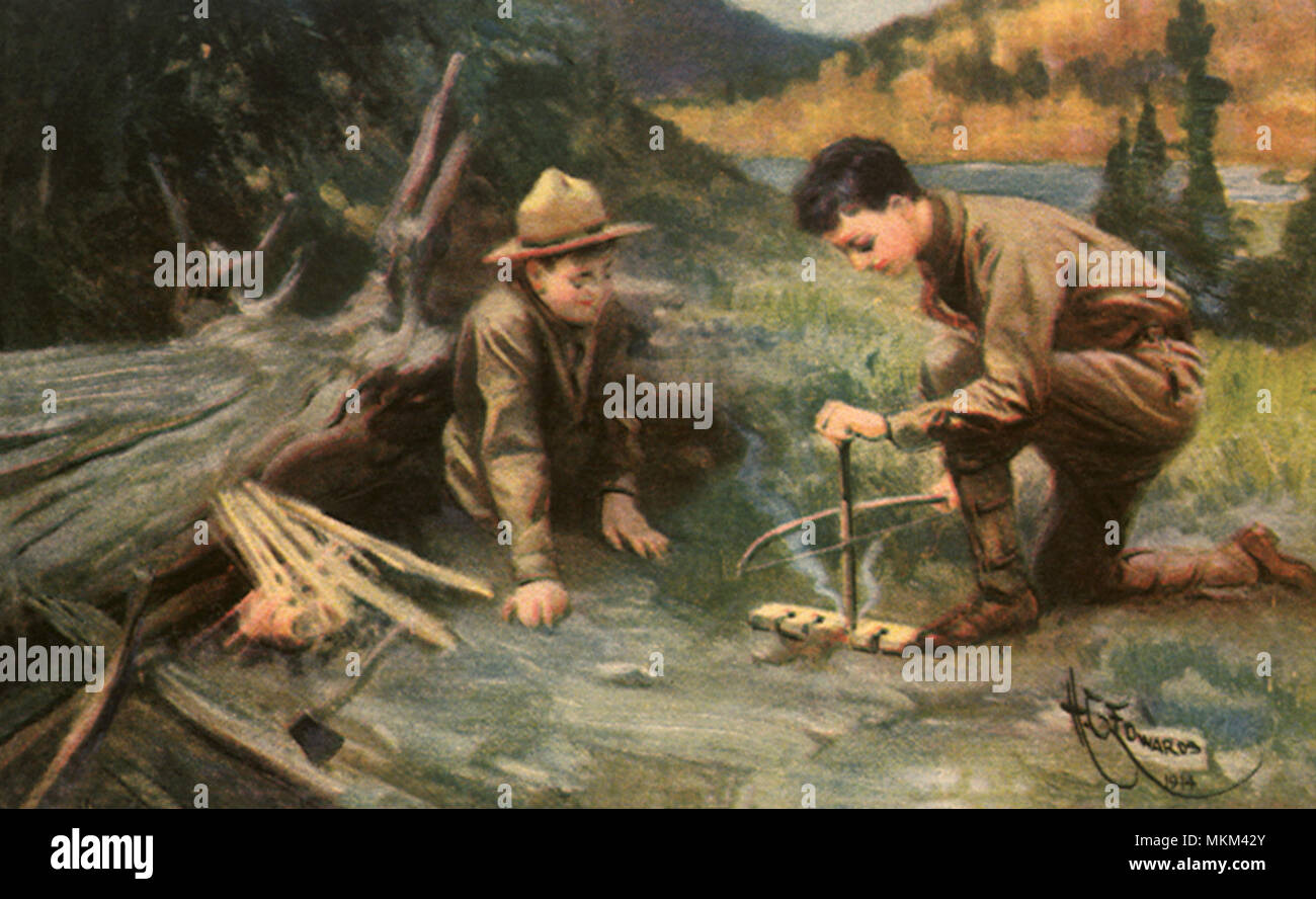 Starting a Fire Stock Photo - Alamy