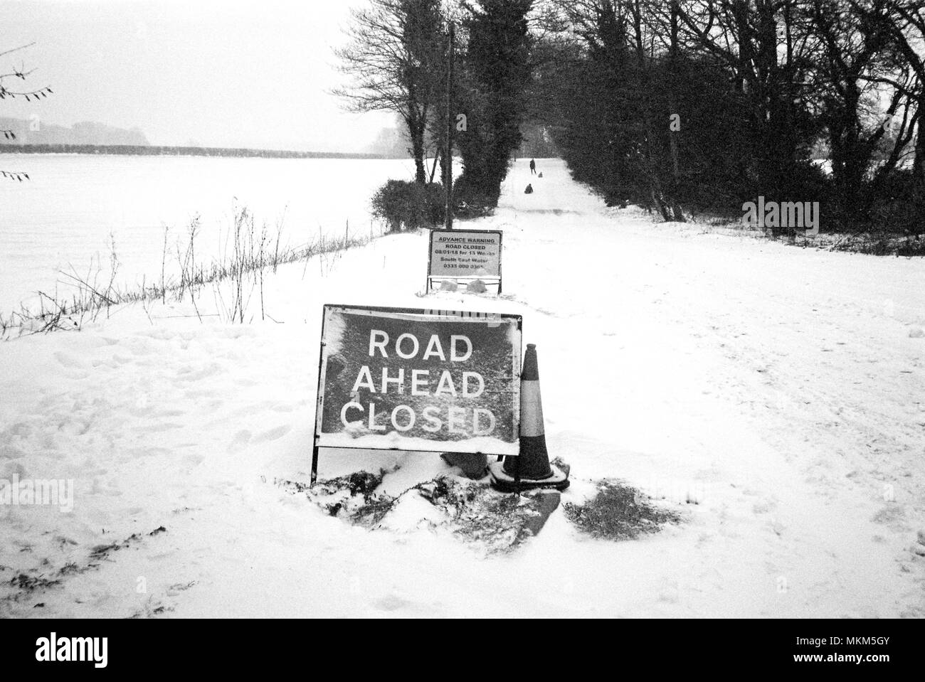 Closed due to weather Black and White Stock Photos & Images - Alamy