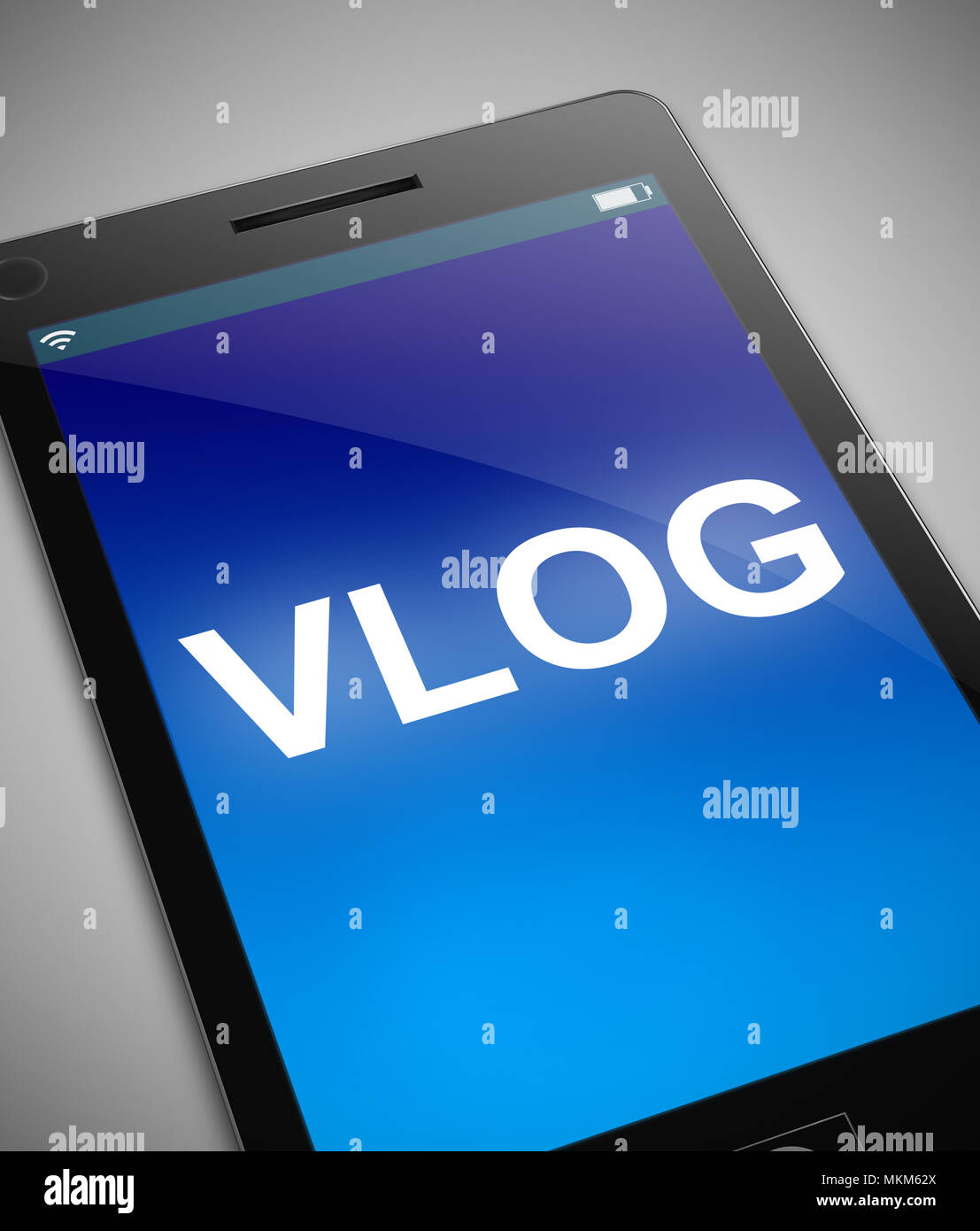 3d Illustration depicting a phone with a vlog concept Stock Photo - Alamy