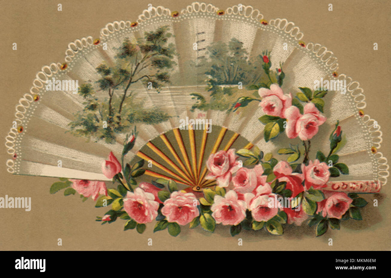 Fan and Roses Stock Photo - Alamy