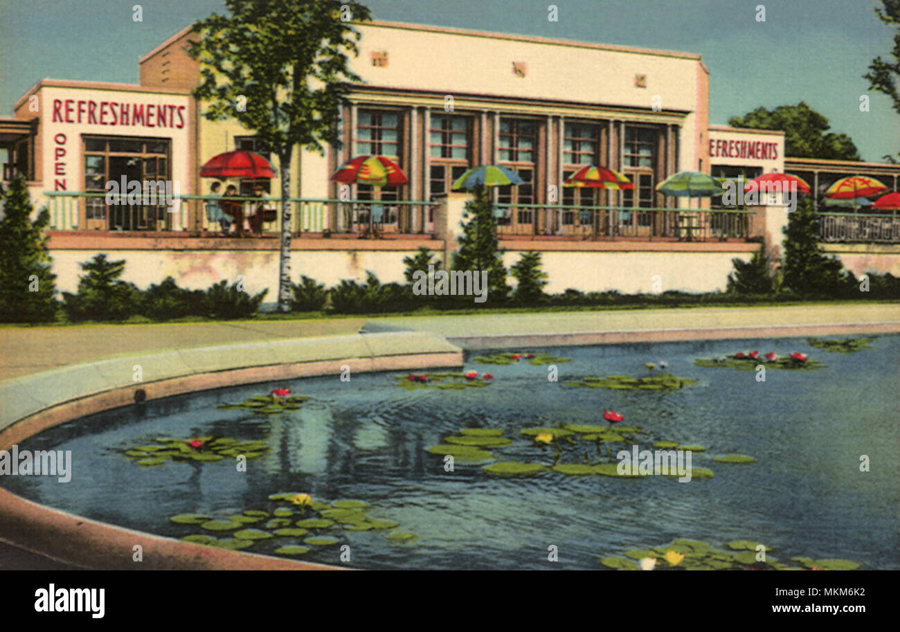 Snack Stand and Lily Pond. Brookfield Stock Photo - Alamy