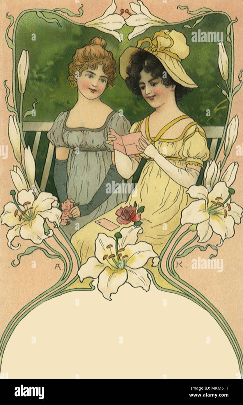 Two women reading letter hi-res stock photography and images - Alamy