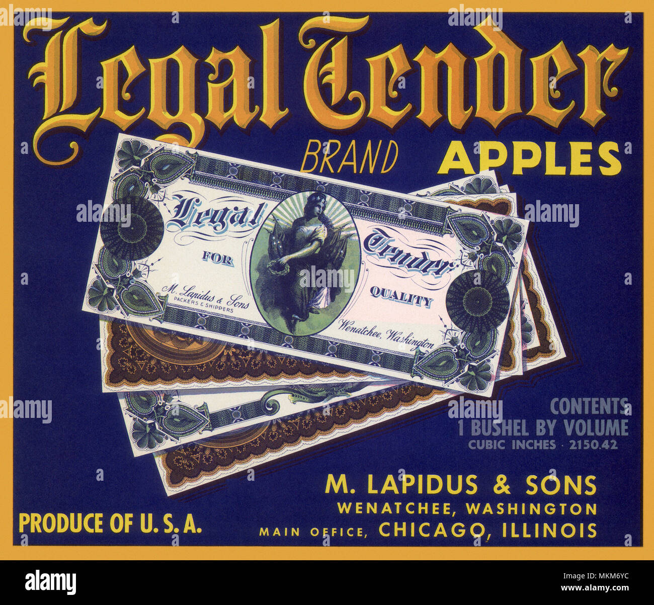 Legal Tender Label Stock Photo - Alamy