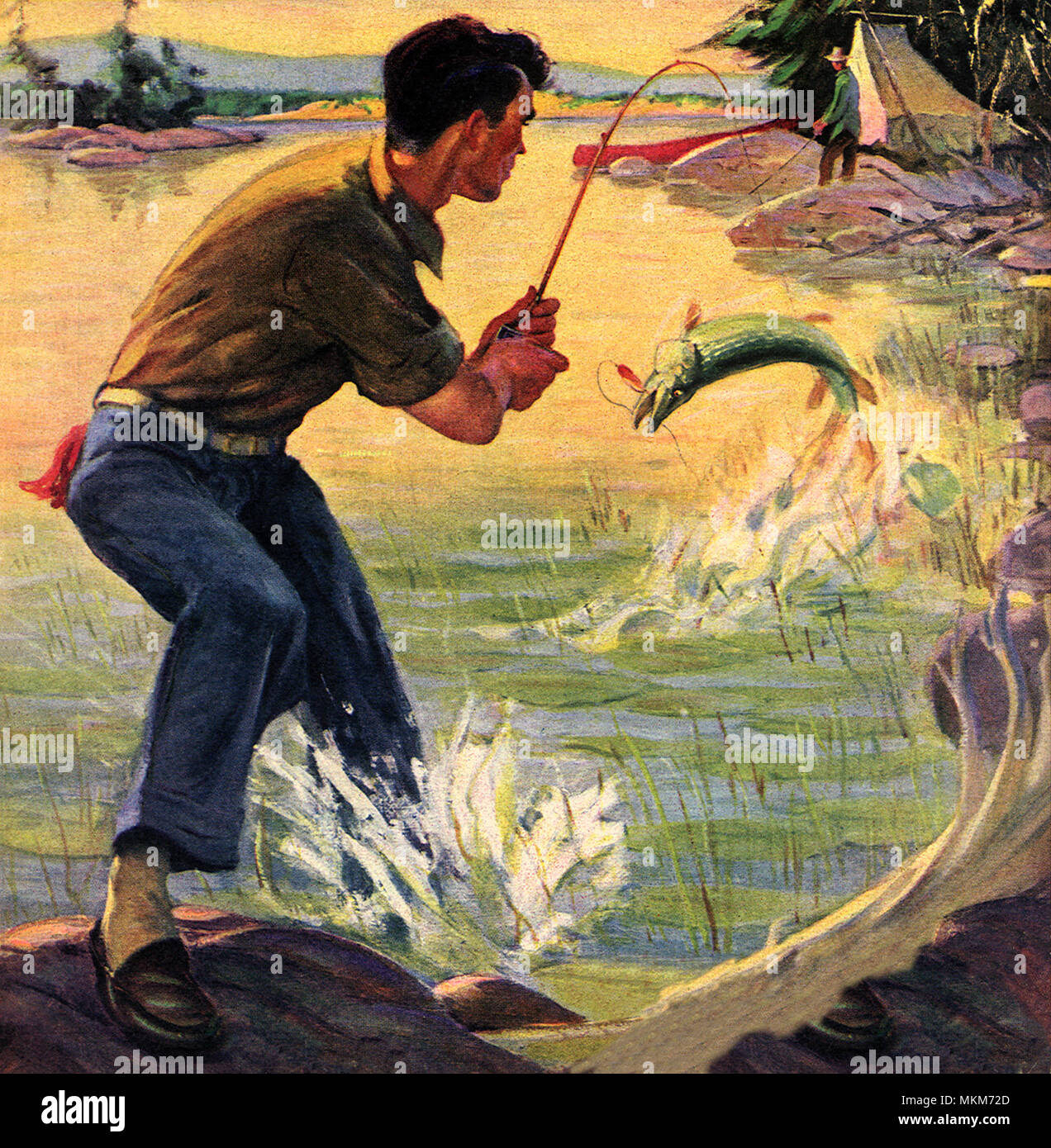 Game fishing reeling in hi-res stock photography and images - Alamy