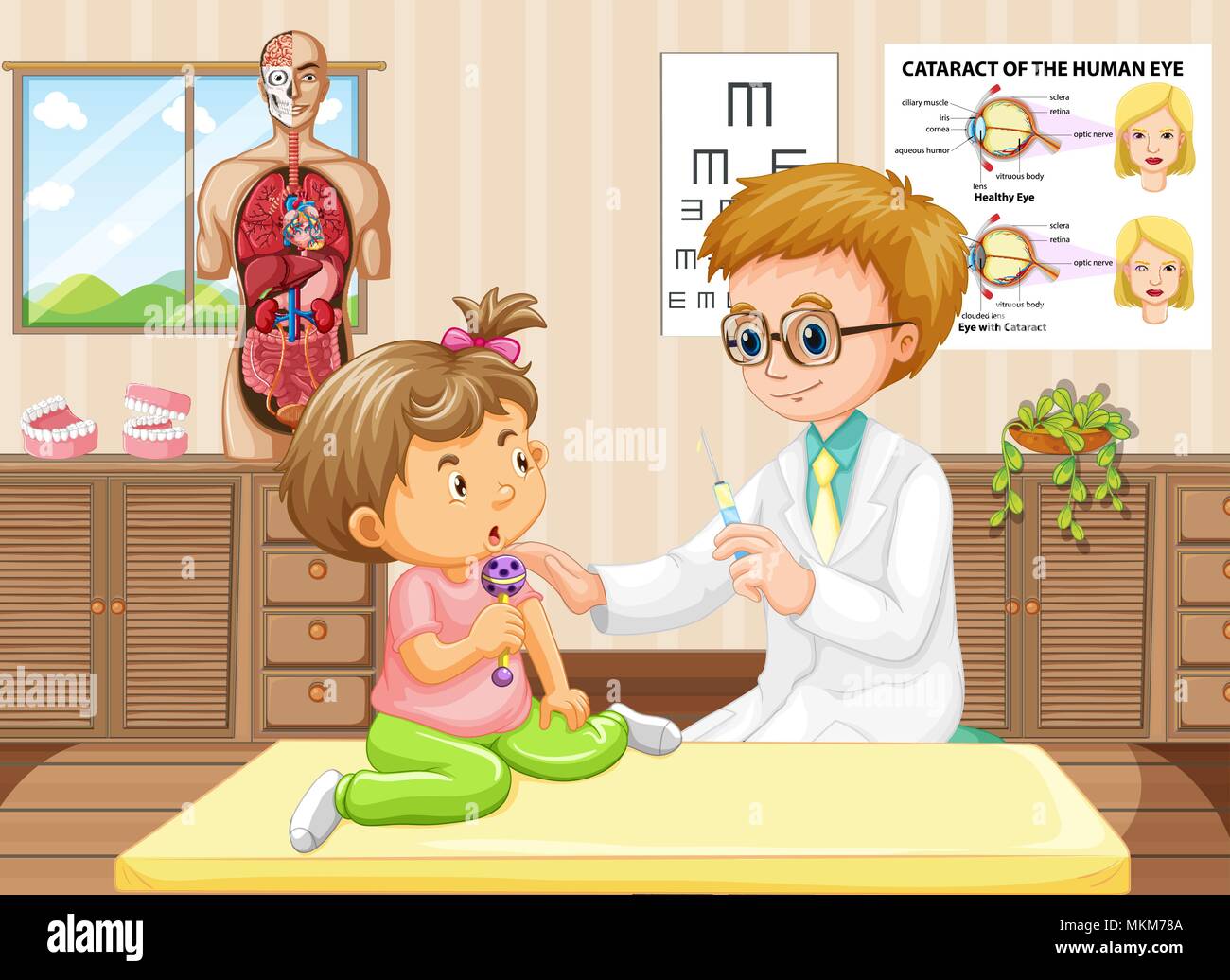 Pediatrist Doctor and Baby at Hospital illustration Stock Vector Image ...