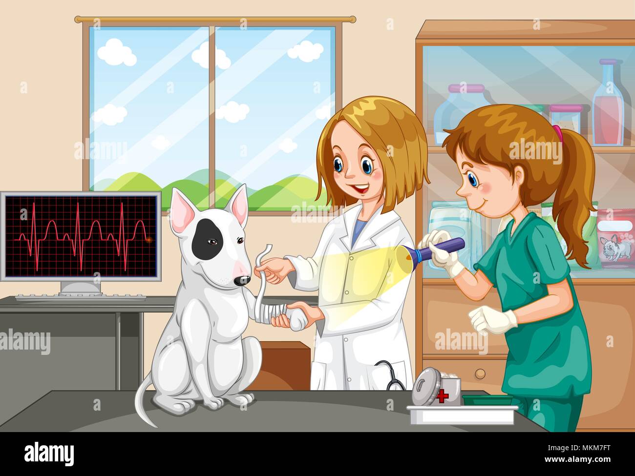 Dog animal hospital nurse Stock Vector Images - Alamy