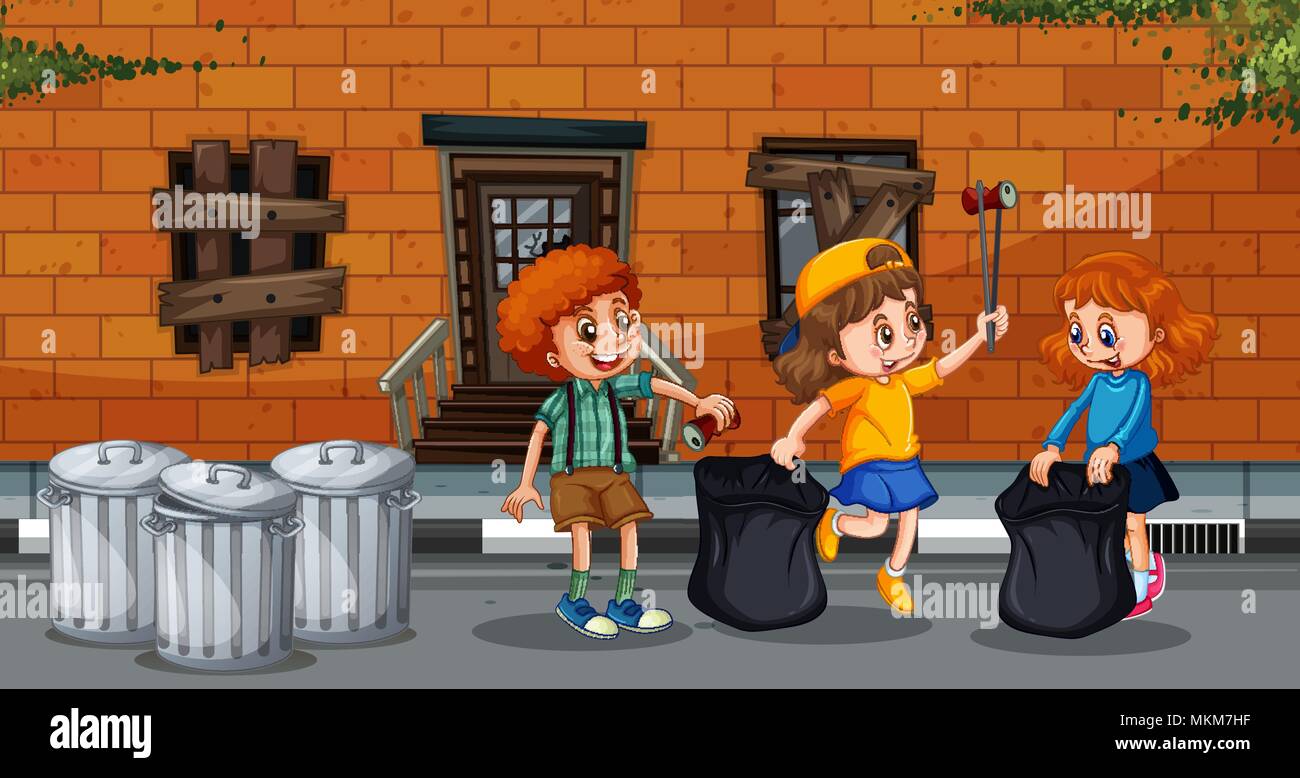 Cartoon drawing trash can hi-res stock photography and images - Alamy