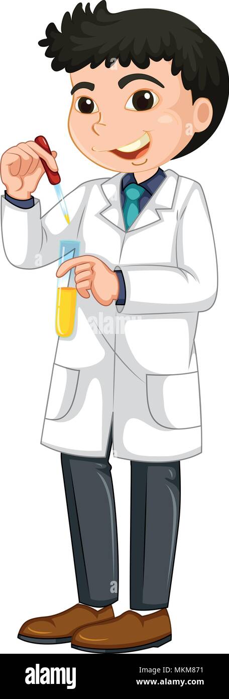 A Scientist Experiment in Test Tube illustration Stock Vector Image ...