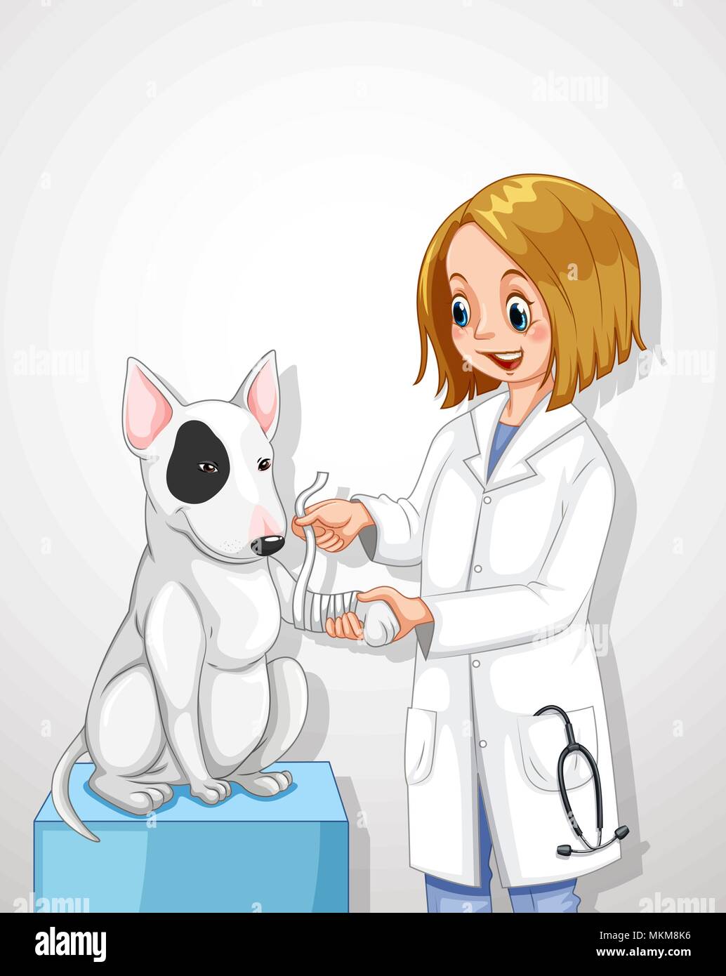 Veterinarian Doctor Helping a Dog illustration Stock Vector Image & Art ...