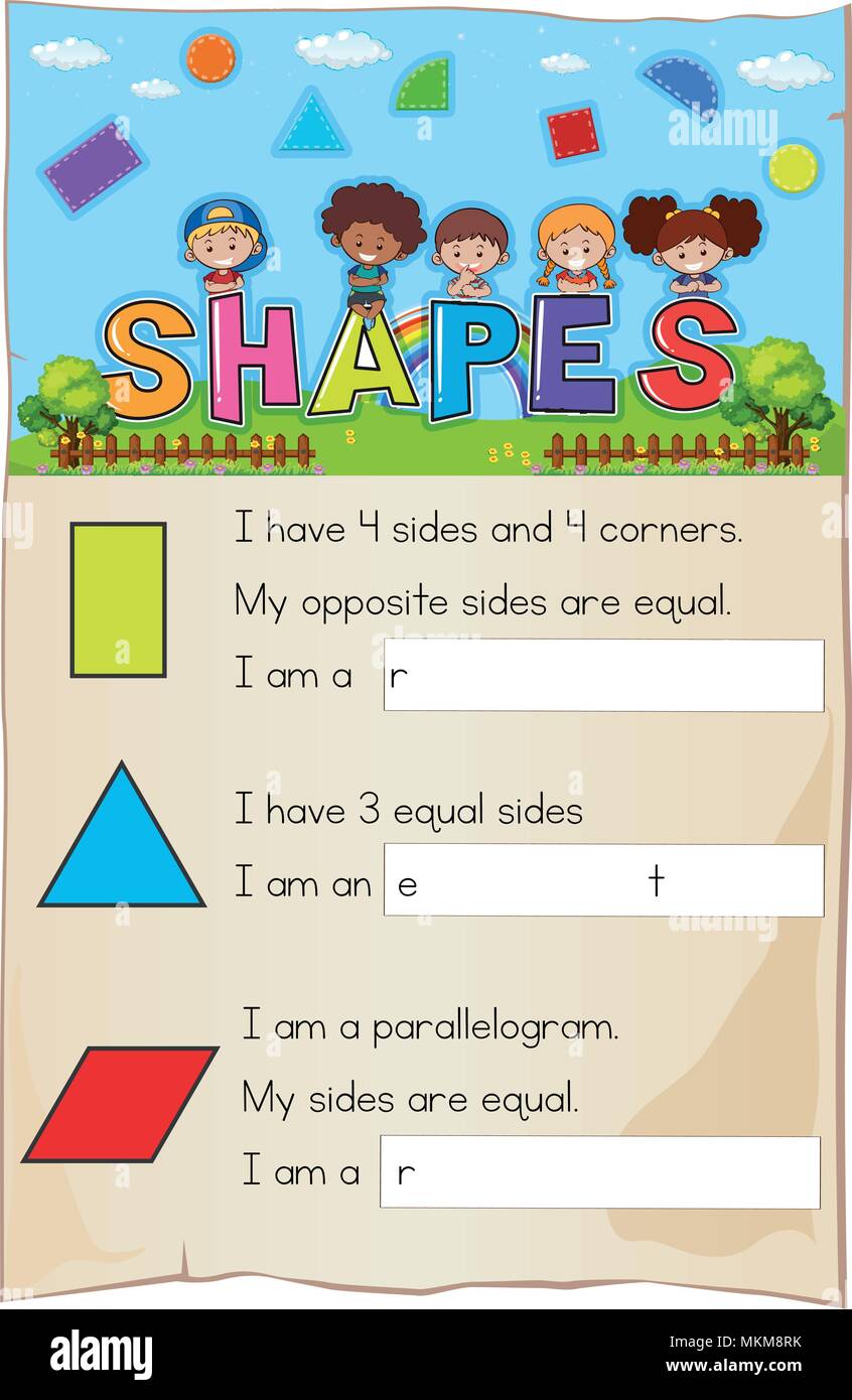Worksheet shapes hi-res stock photography and images - Alamy