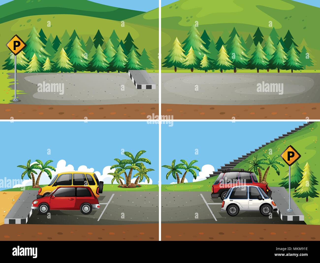 Car park scene Stock Vector Images - Alamy