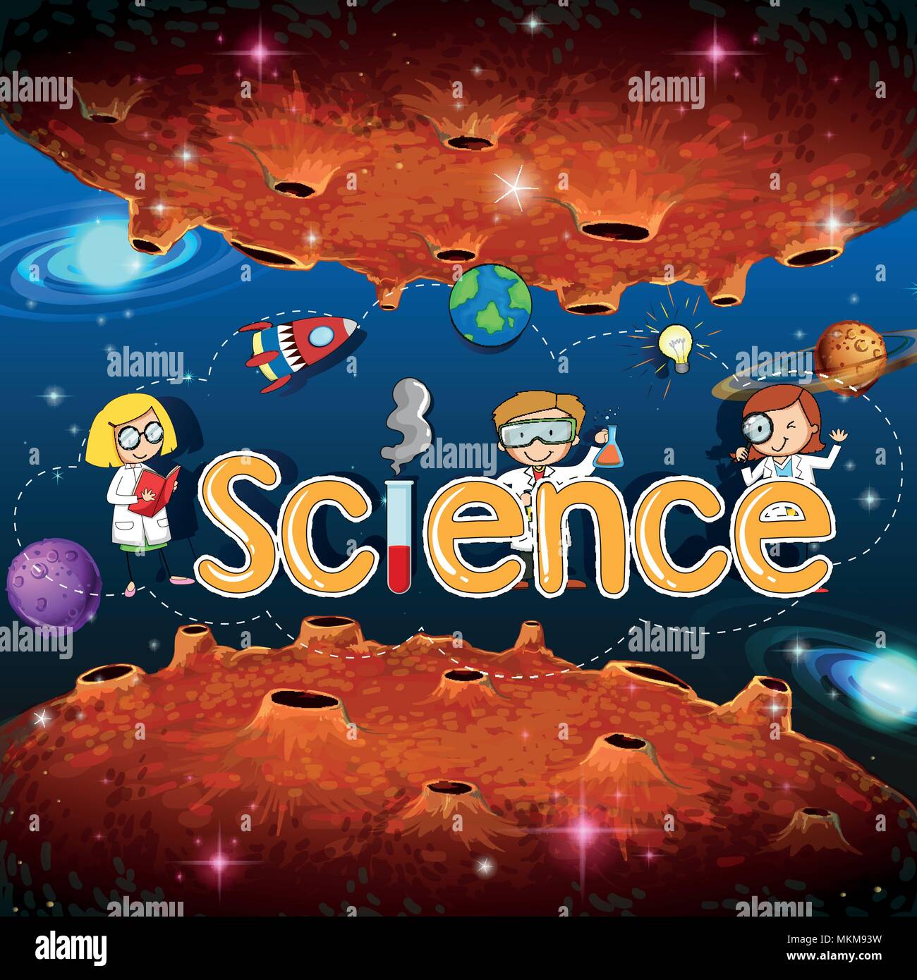 Science Banner on Planet Template illustration Stock Vector Image & Art ...