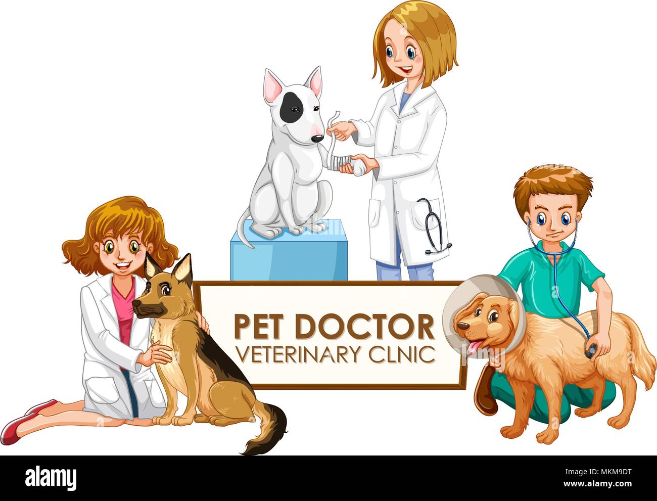 Veterinarian Doctors with pets illustration Stock Vector Image & Art ...
