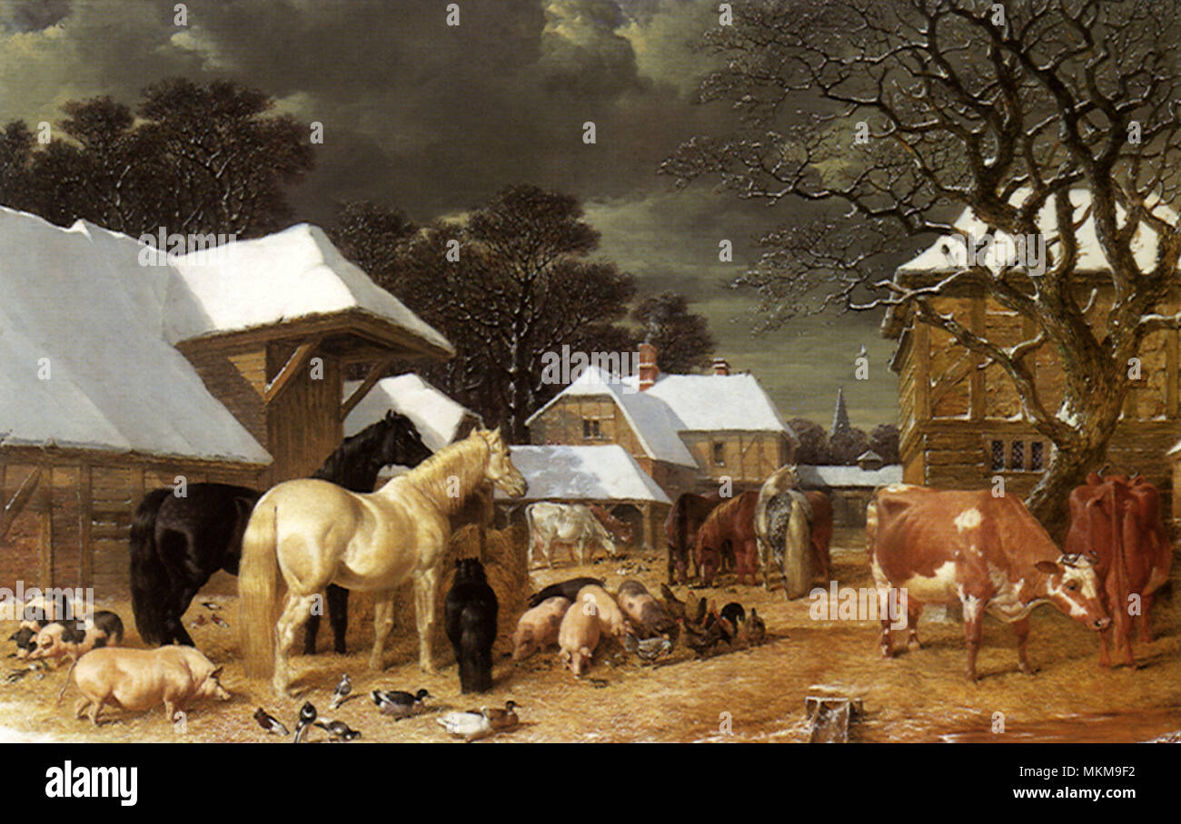 Farmyard in Winter Stock Photo - Alamy