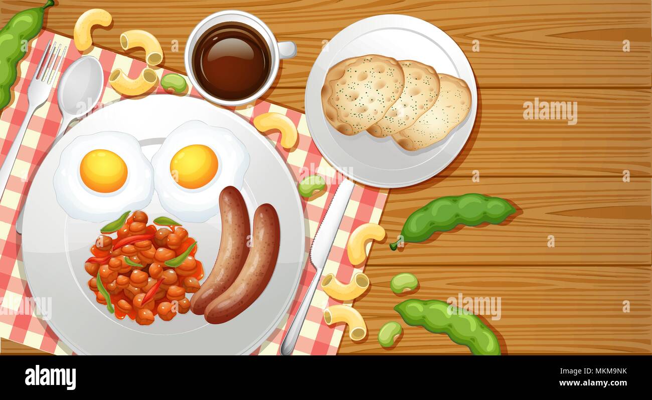 Healthy Meal from Top View illustration Stock Vector Image & Art - Alamy