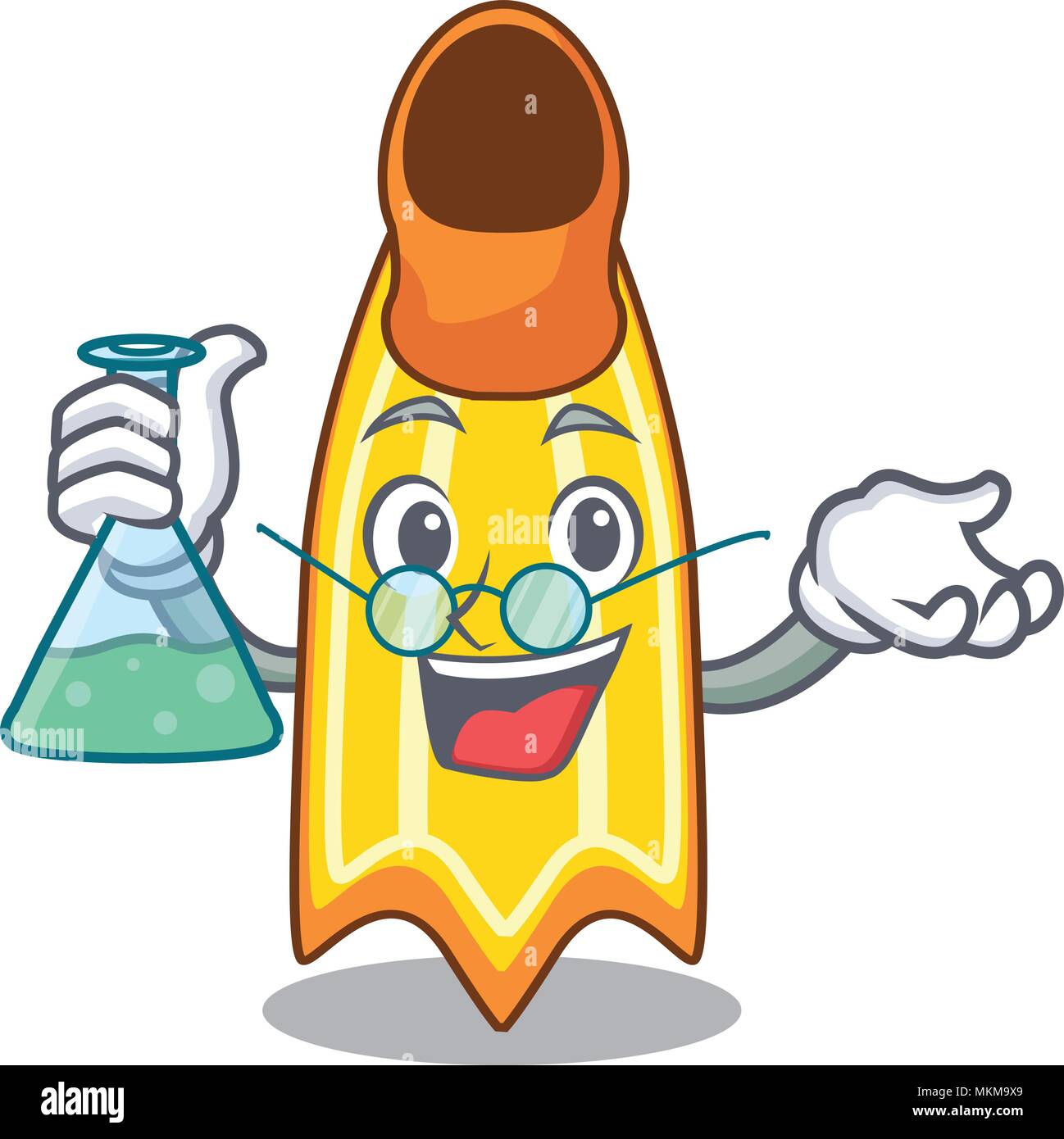 Professor swim fin character cartoon Stock Vector Image & Art - Alamy