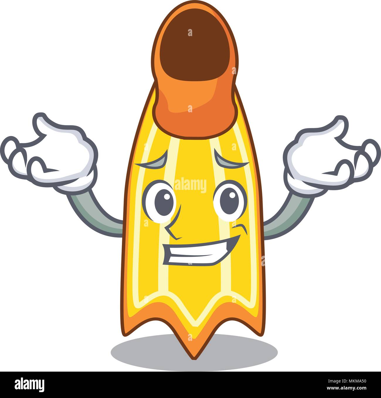 Grinning swim fin character cartoon Stock Vector Image & Art - Alamy