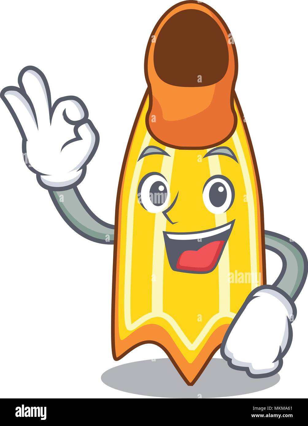 Okay swim fin character cartoon Stock Vector Image & Art - Alamy