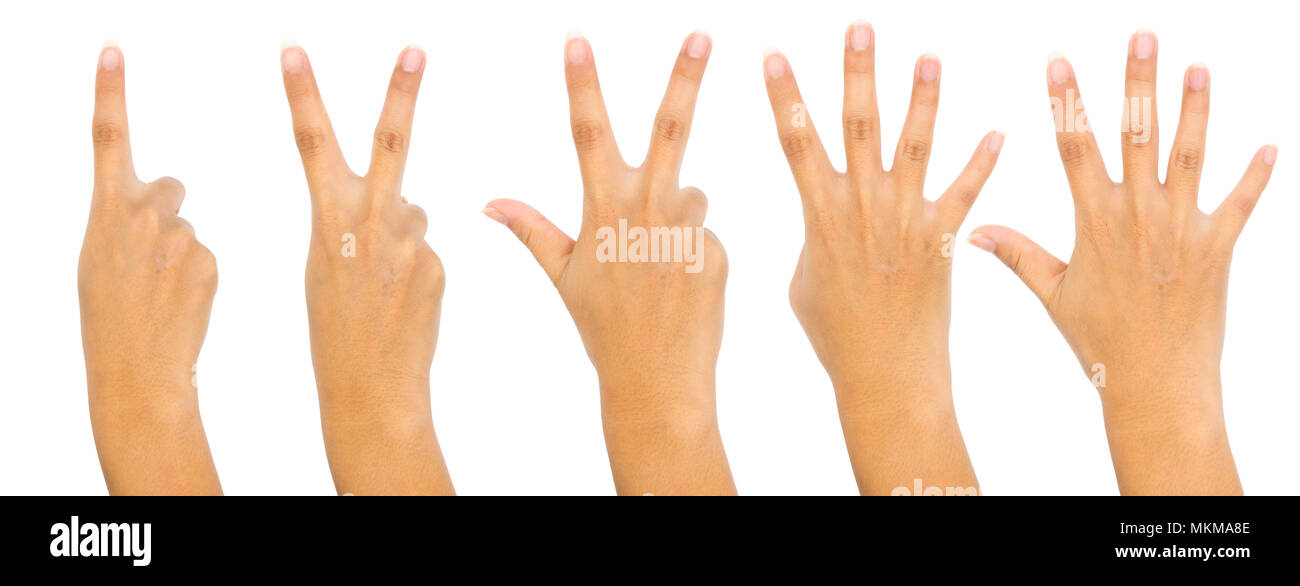 One five fingers count signs hi-res stock photography and images - Alamy