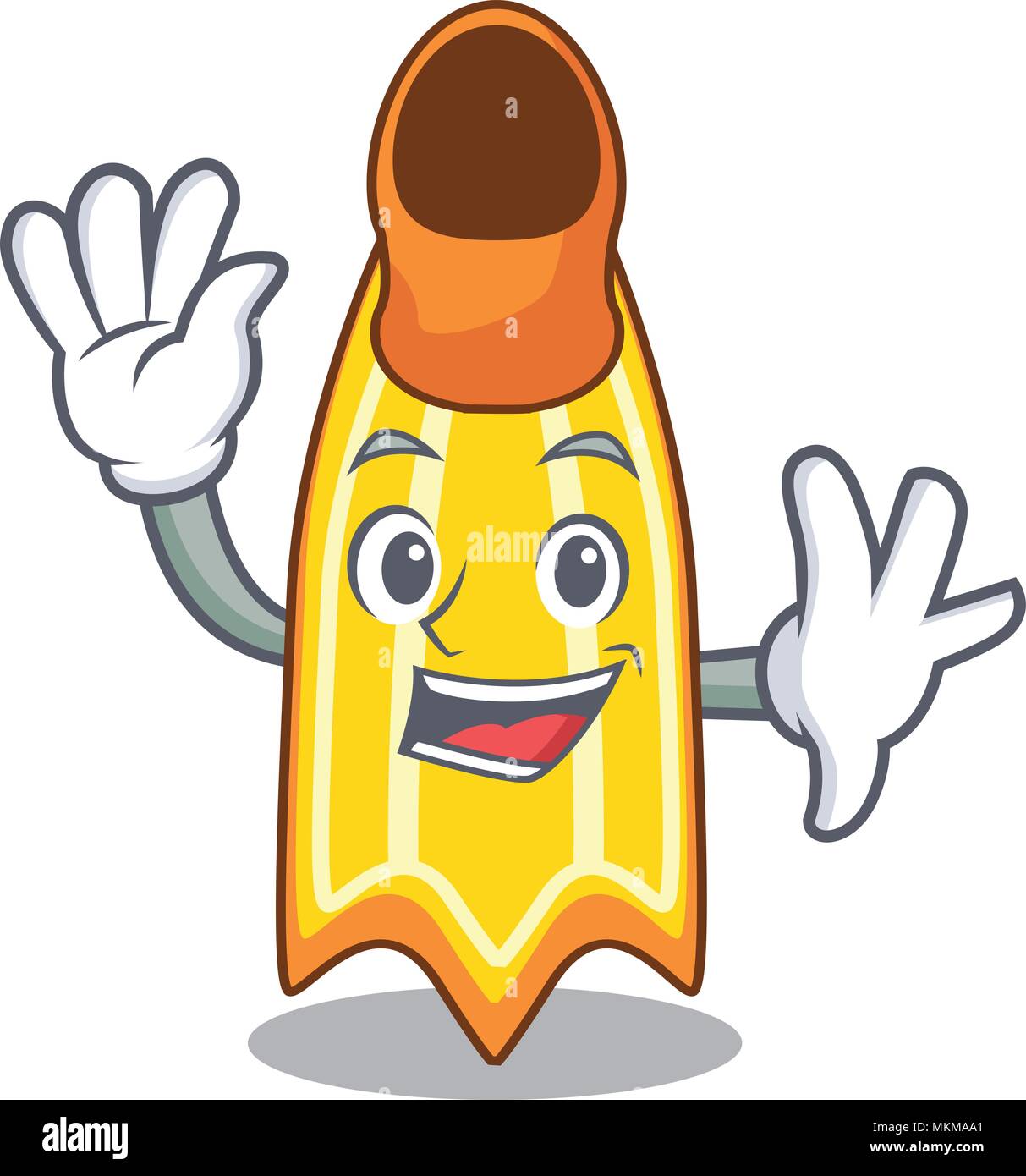 Waving swim fin character cartoon Stock Vector Image & Art - Alamy