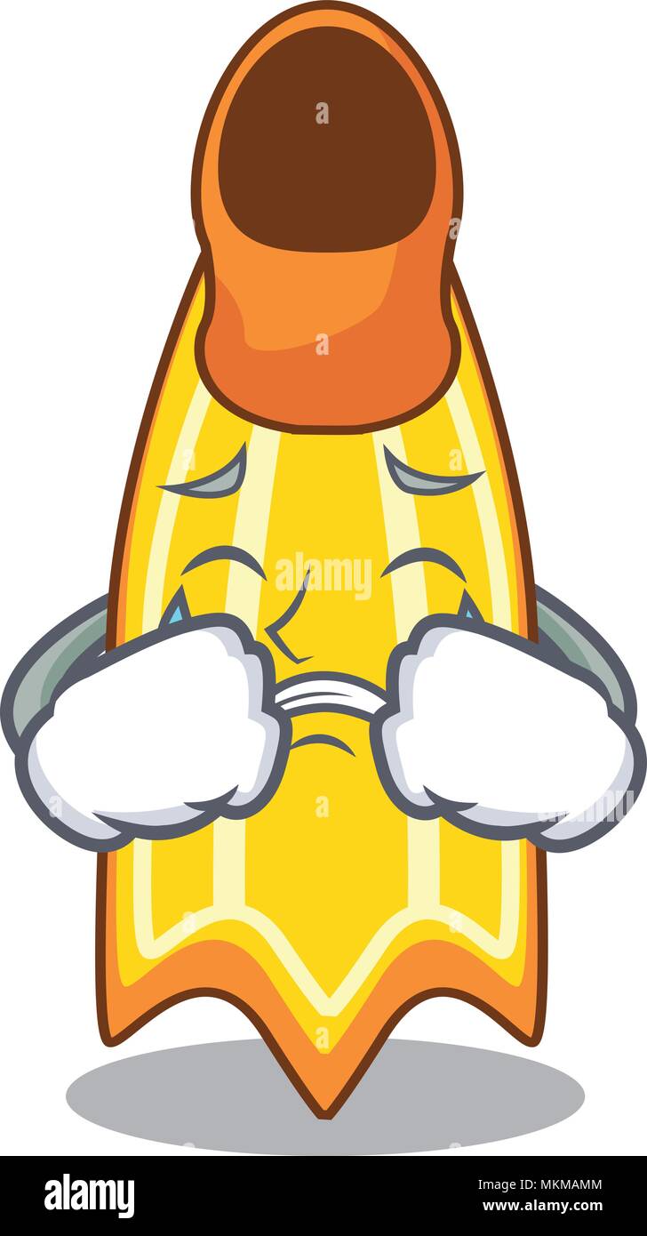 Crying swim fin mascot cartoon Stock Vector Image & Art - Alamy