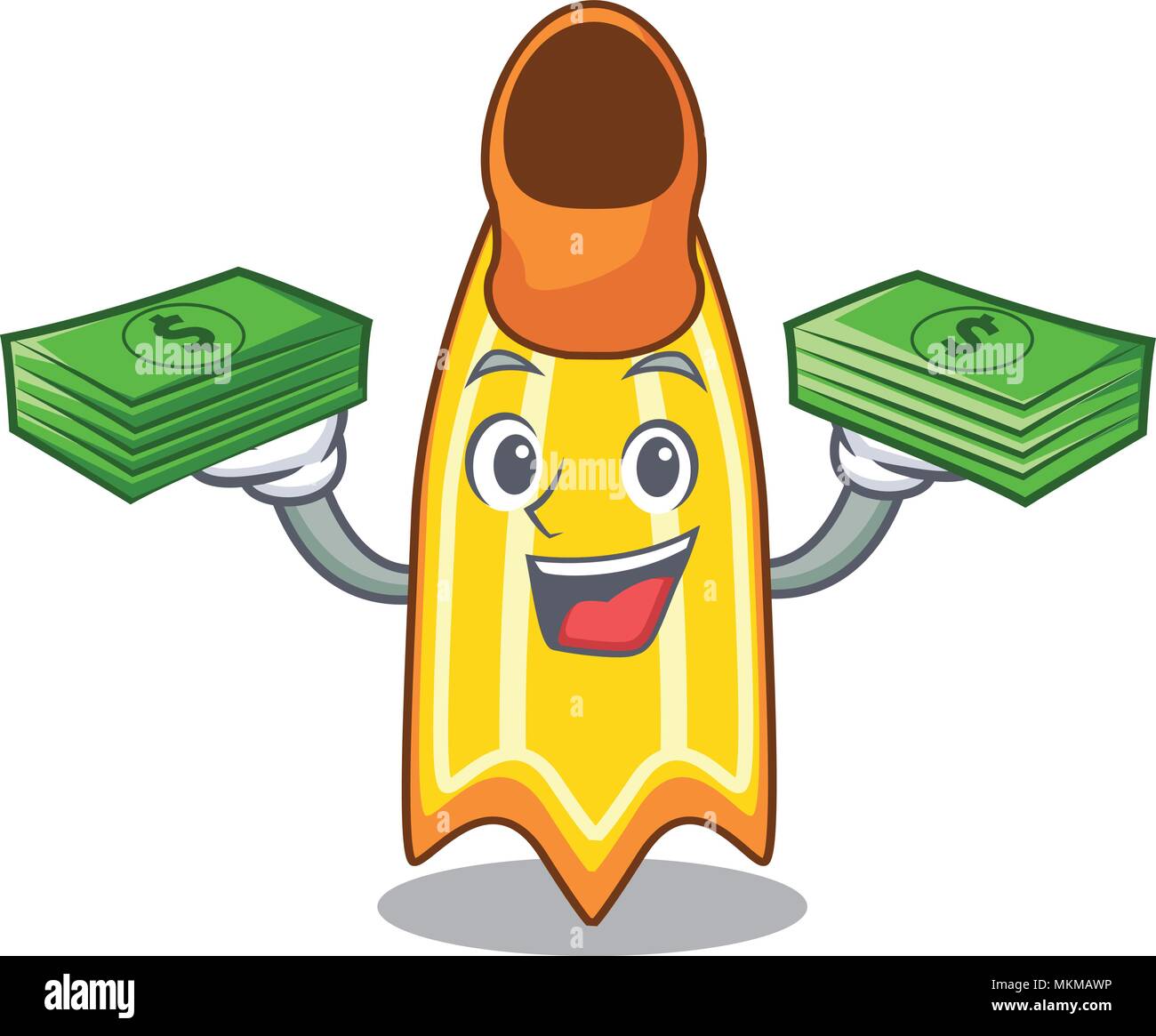 With money bag swim fin mascot cartoon Stock Vector Image & Art - Alamy