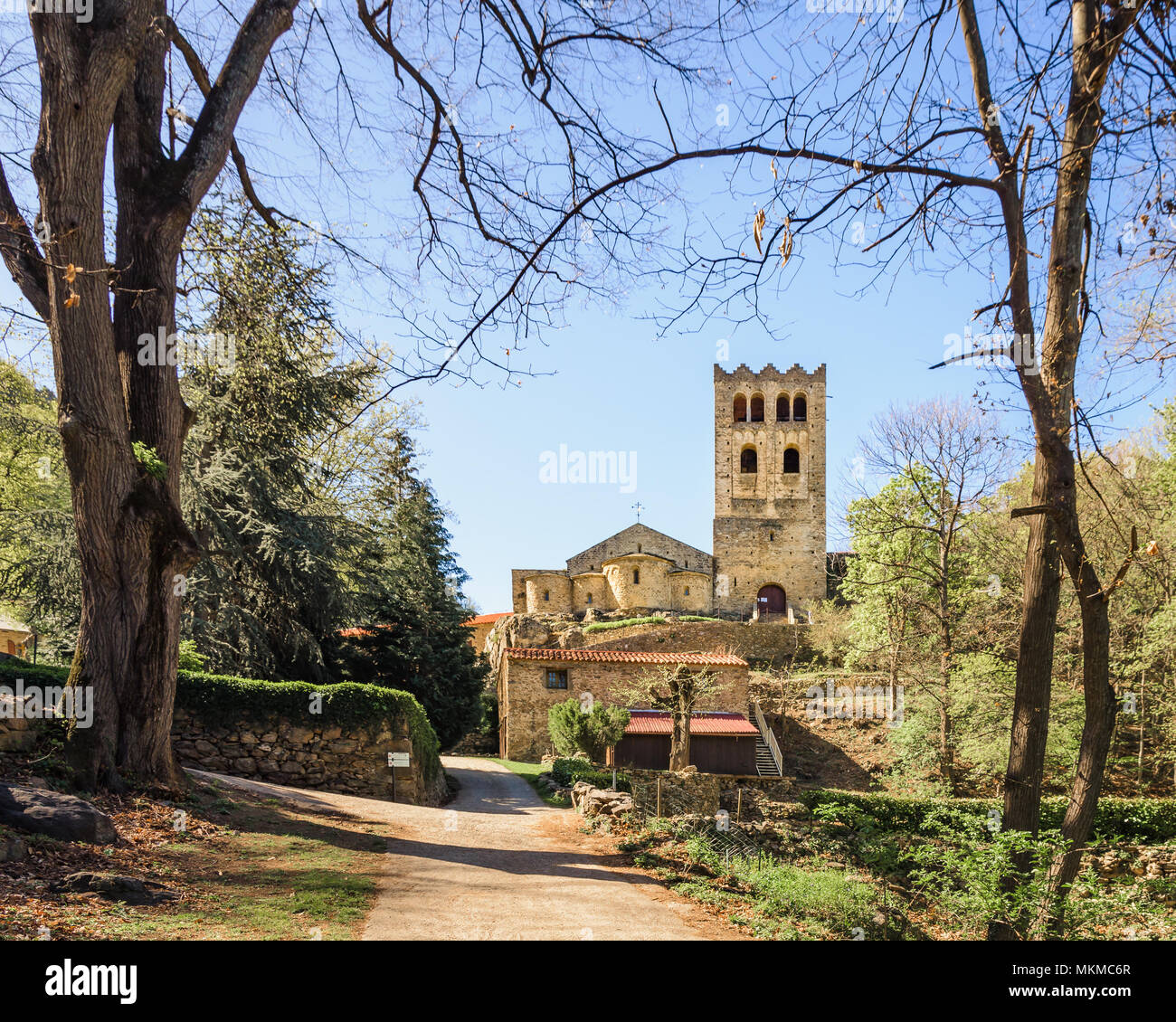 Abbey of Saint-Martin-du-Canigou, Pyrenees-Orientales, France Stock ...