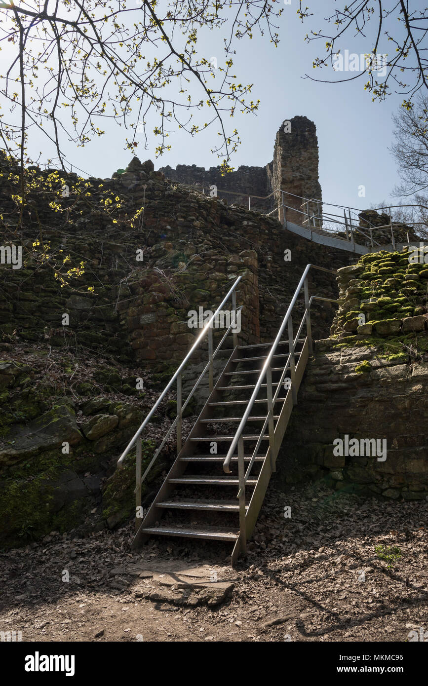 Ruins of Ewloe castle in North Wales. 13th century native Welsh castle ...