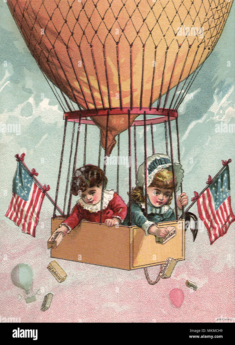 Kids in Hot Air Balloon Stock Photo - Alamy