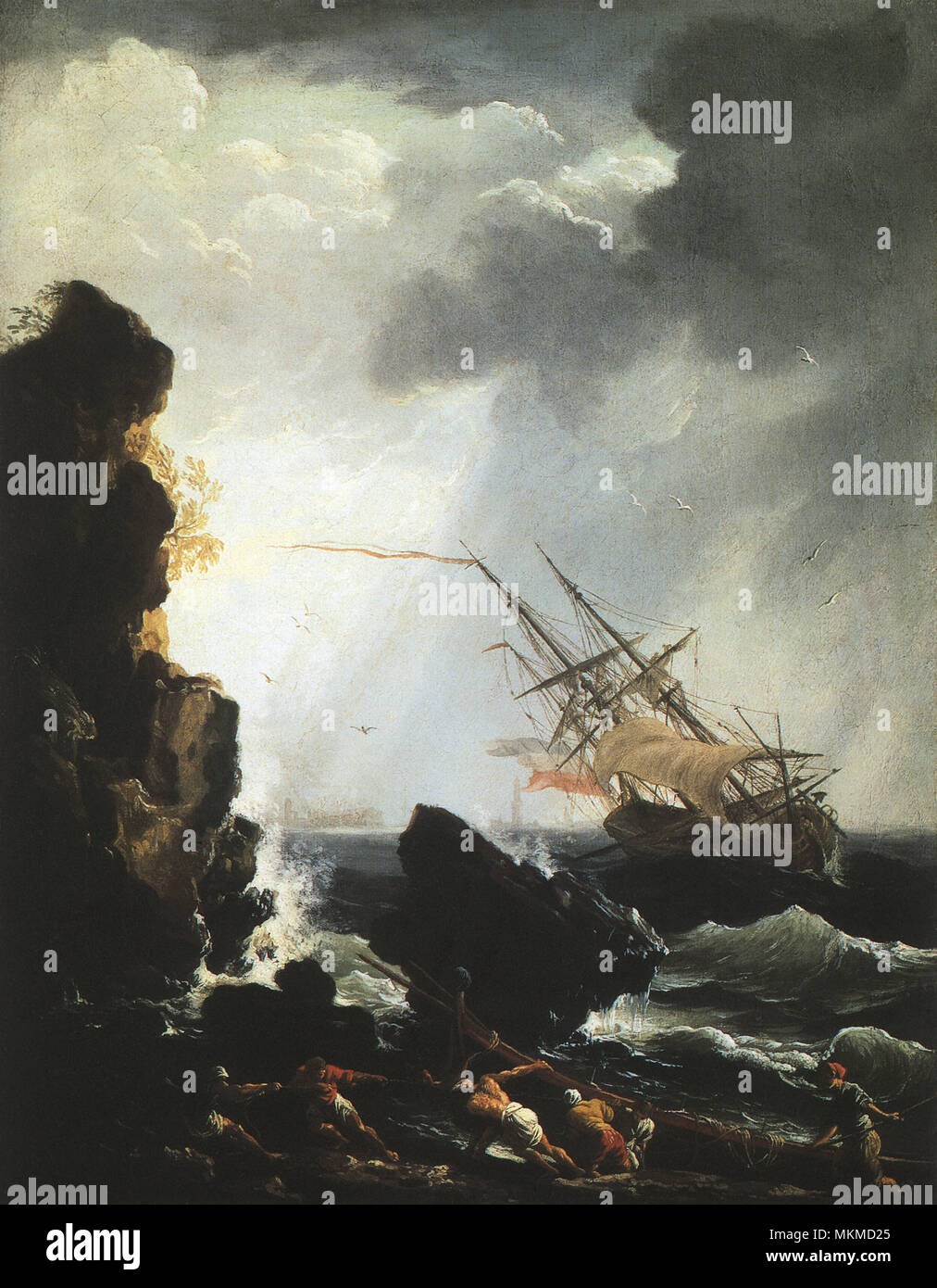 Seascape with a Shipwreck Stock Photo - Alamy