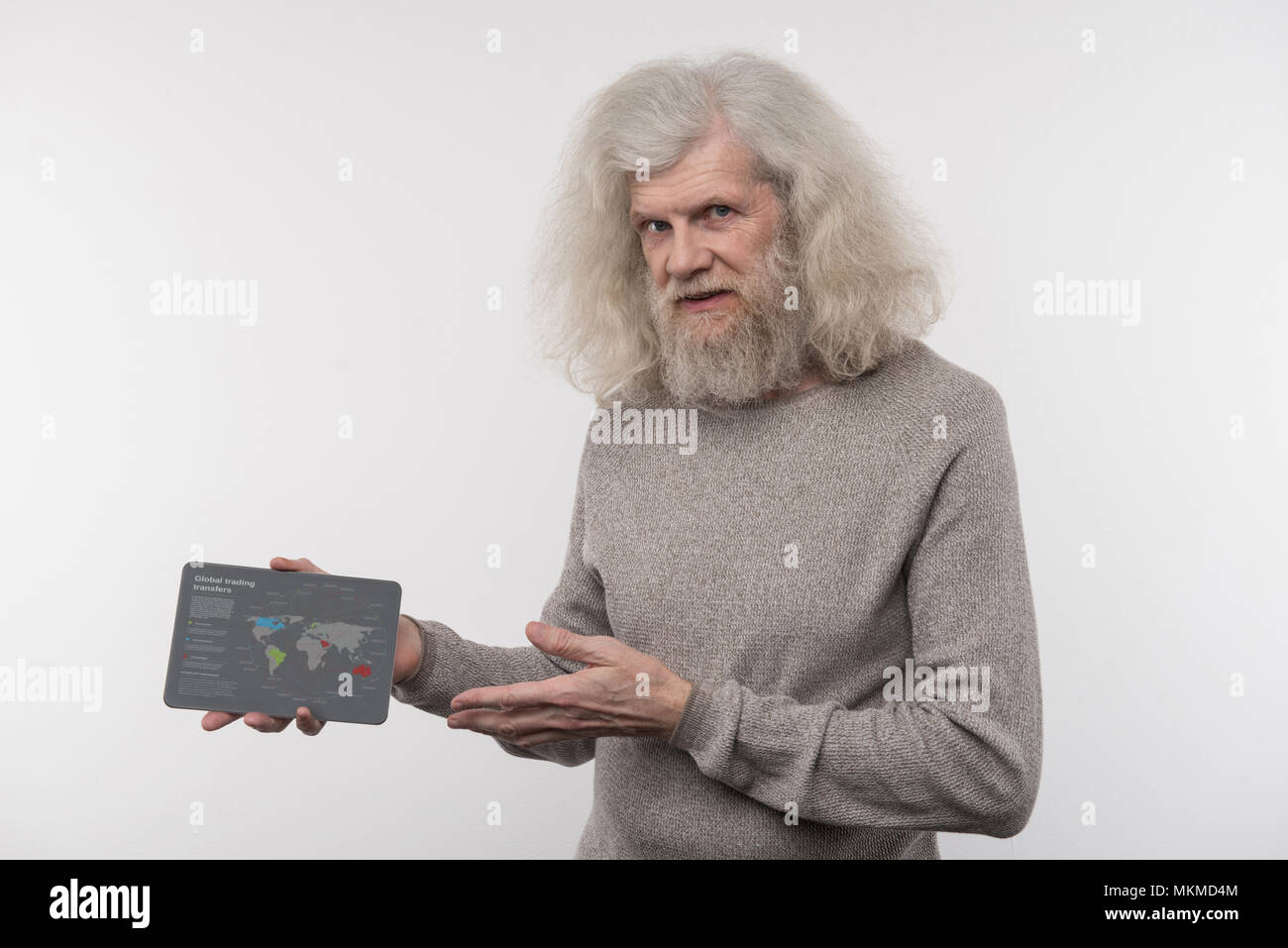 Nice smart man showing you the map Stock Photo - Alamy