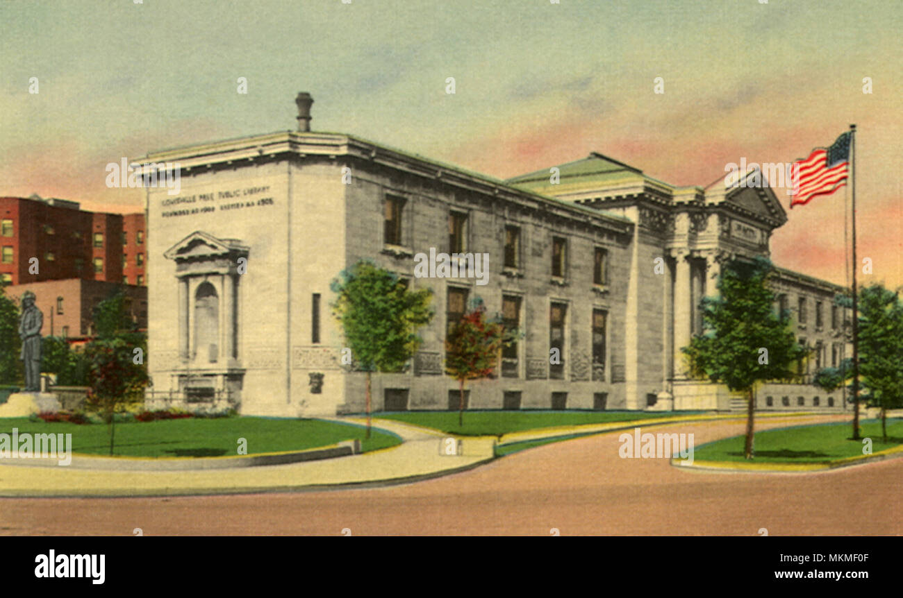 Library and Lincoln Statue. Louisville Stock Photo - Alamy