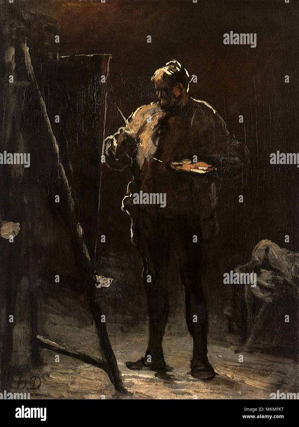 The Painter at his Easel Stock Photo - Alamy