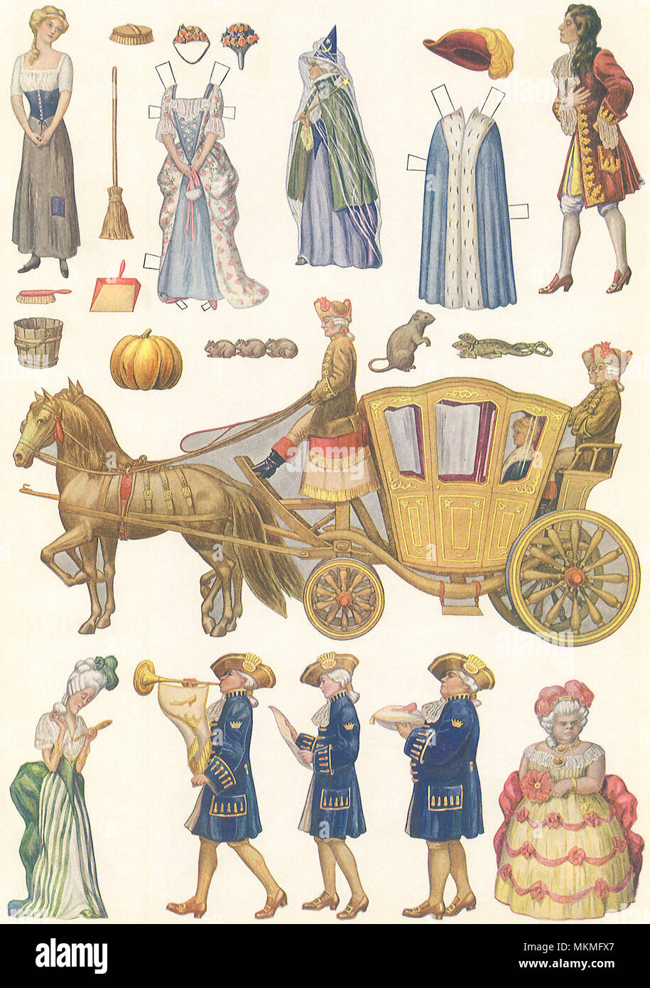 Cinderella Paper Dolls Stock Photo - Alamy