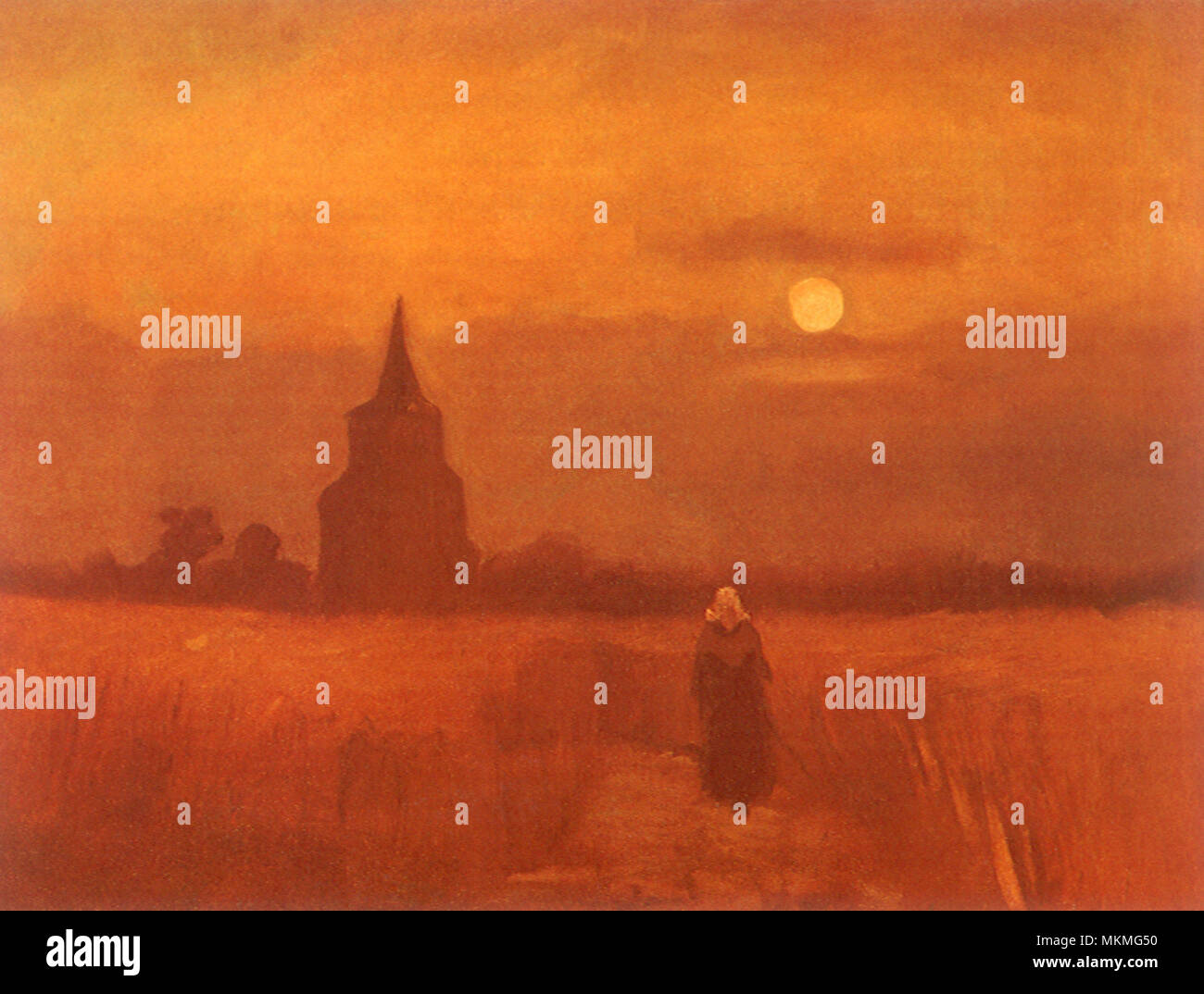 The Old Tower in the Fields Stock Photo - Alamy